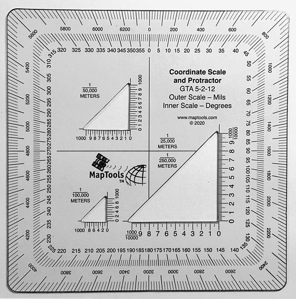 MapTools Military Style UTM/MGRS Coordinate Scale aka "GTA" Protractor ...